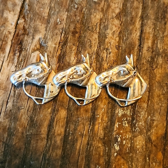 Source Unknown | Jewelry | Vintage Sterling Silver 3 Horse Head ...